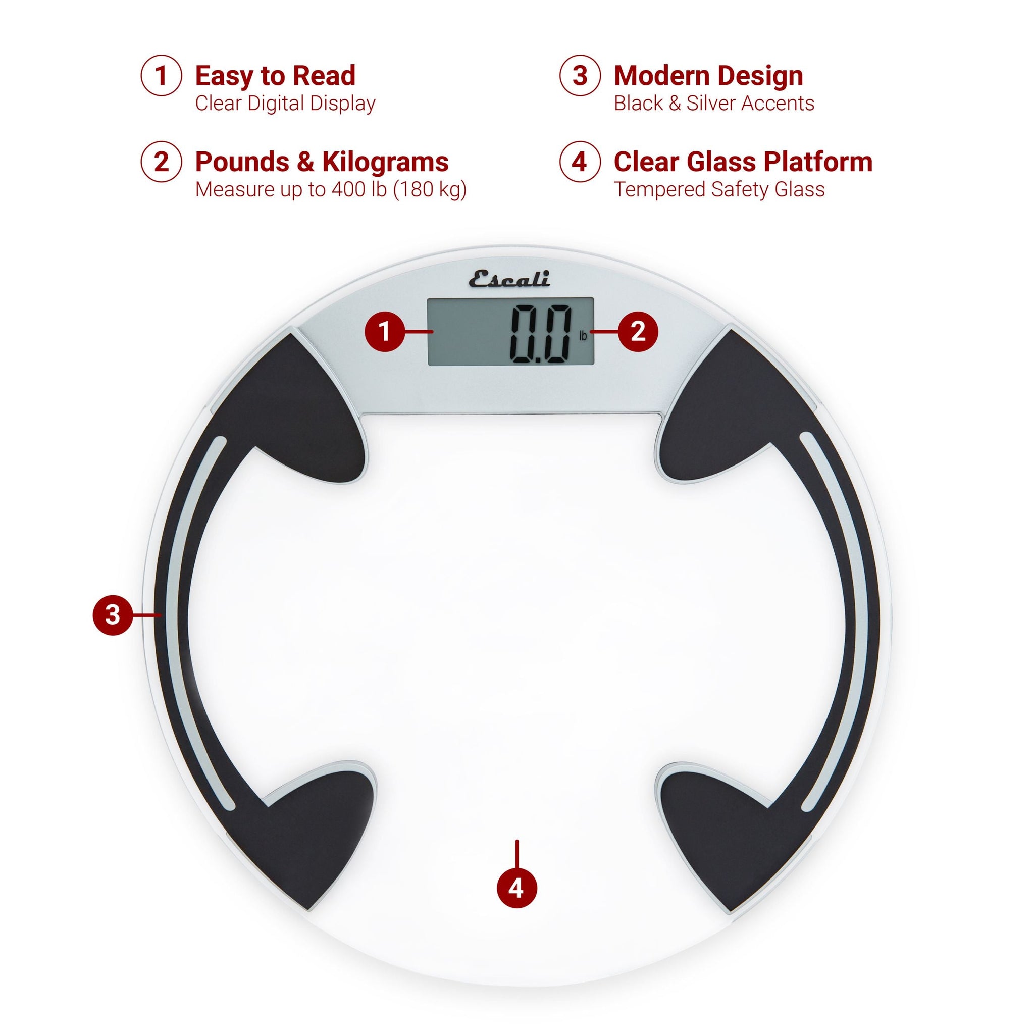 Clear Glass Bathroom Scale - Round – KitchenSupply